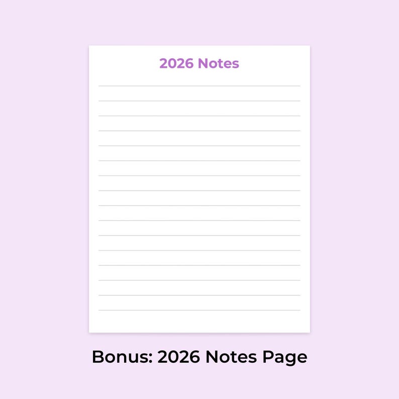 2026 Year at a Glance Calendar – Simple Overview (digital Download PDF ...