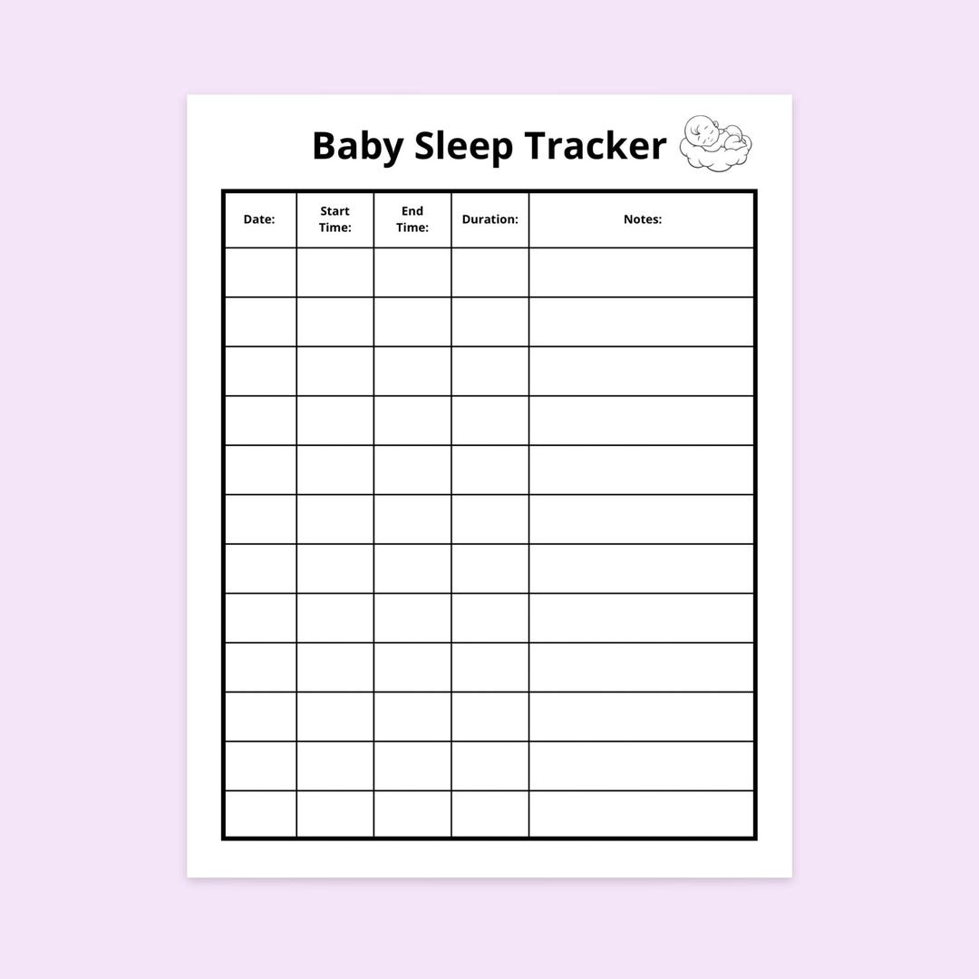 Baby Sleep Tracker Printable – Daily Infant & Toddler Sleep Log ...