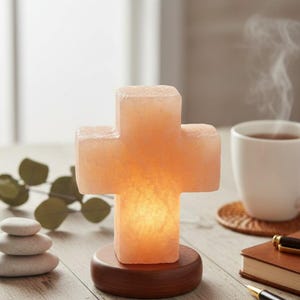 Himalayan Salt Cross Salt Lamp - Etsy