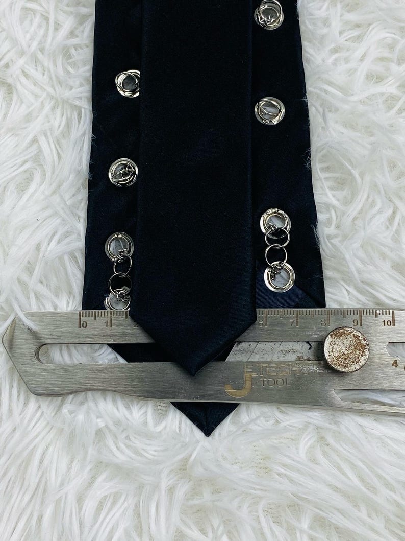 Black Chain Remade Denim Custom Tie - Etsy