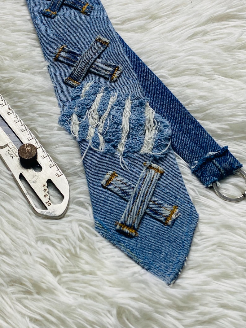 Blue Denim Remade Denim Custom Tie - Etsy