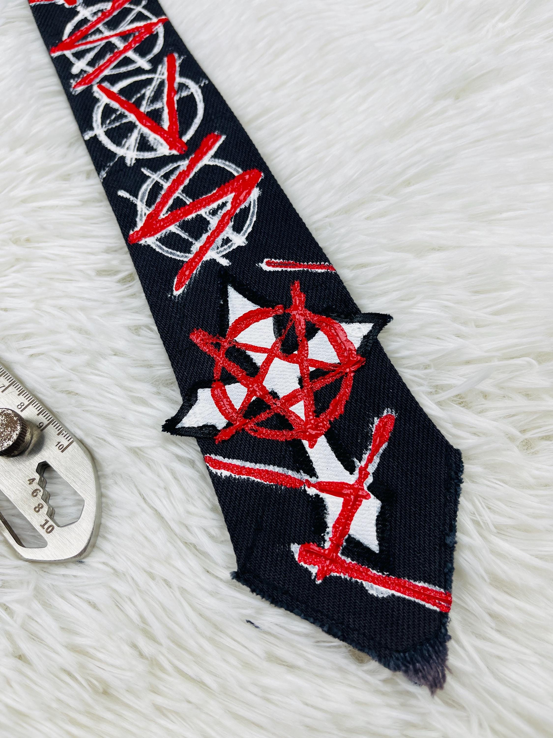 Red Jesus Remade Denim Custom Tie - Etsy