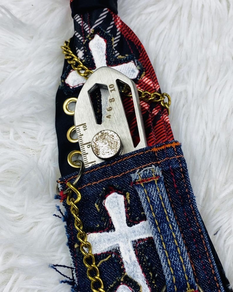 Red Cross Remade Denim Custom Tie - Etsy