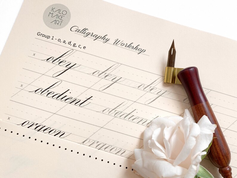 MOTS Calligraphie Copysheets Feuille de travail de calligraphie au ...