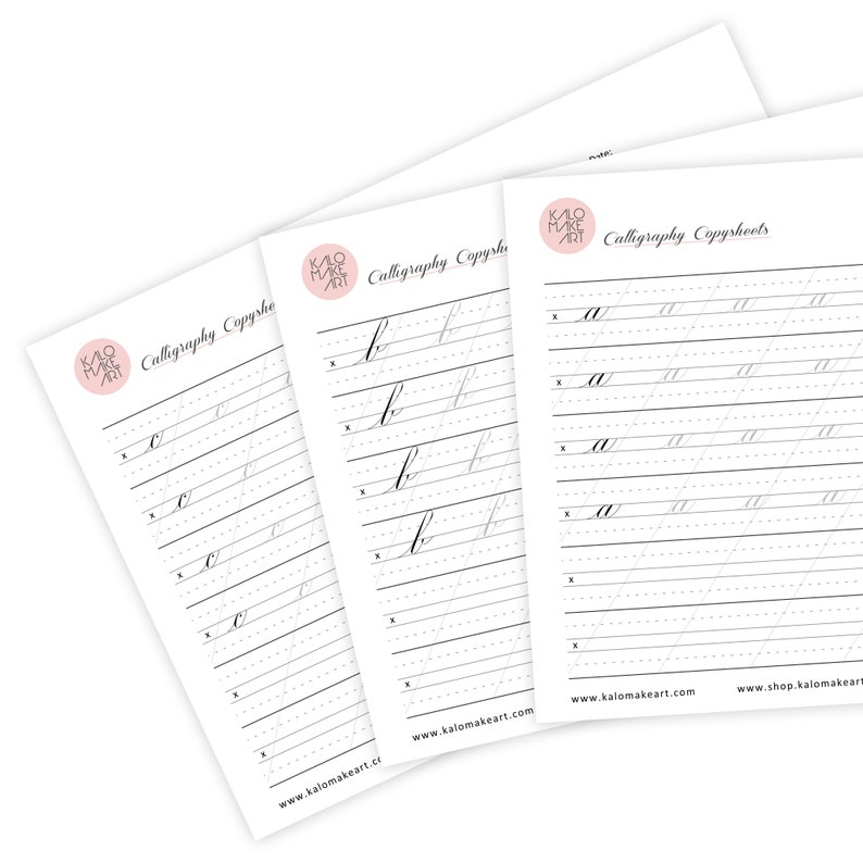 CLASSIC LOWERCASE Printable DIGITAL Calligraphy Copysheets | Pointed ...