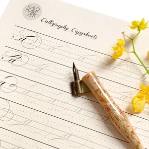 FLOURISH LOWERCASE Printable DIGITAL Calligraphy Copysheets | Pointed ...