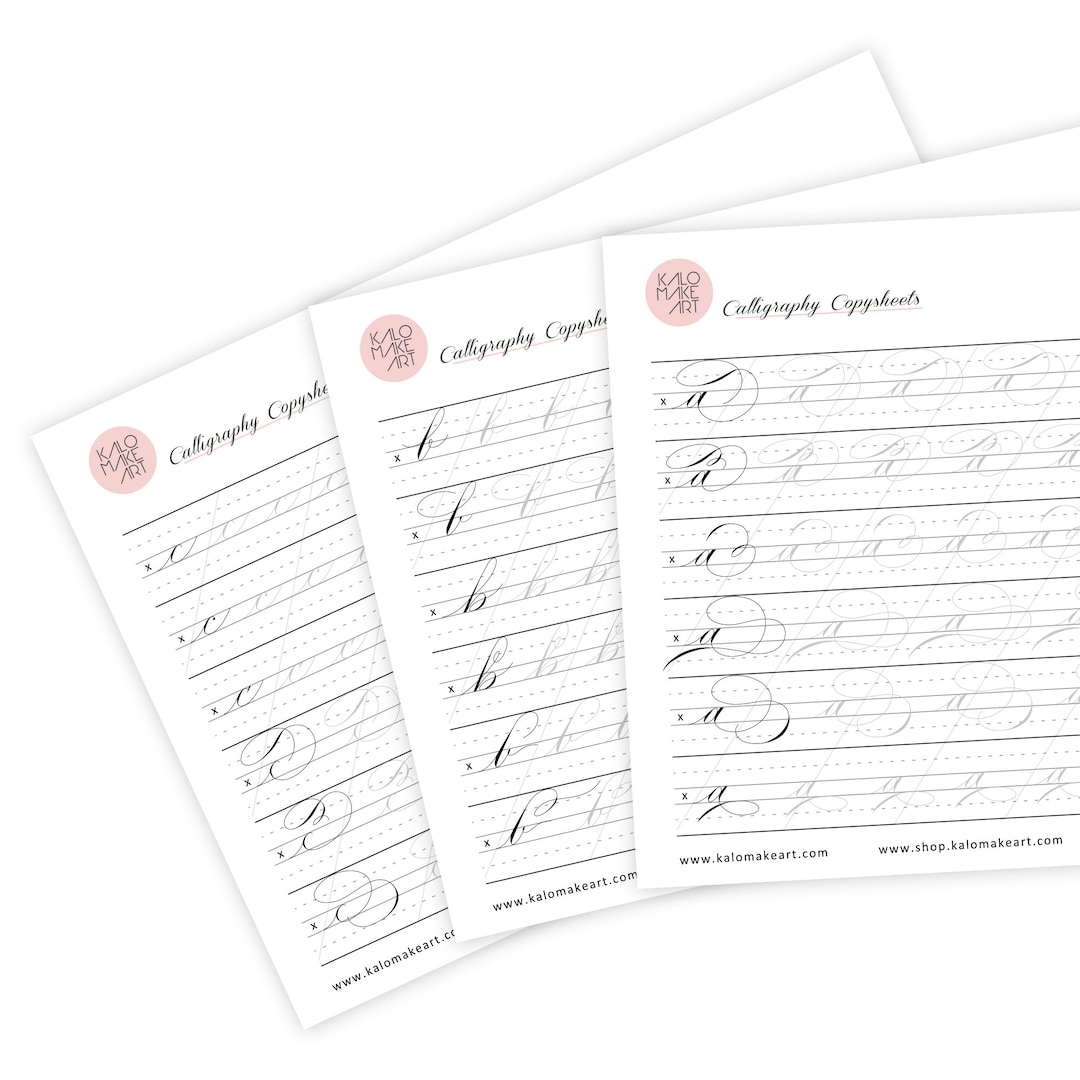 FLOURISH LOWERCASE Printable DIGITAL Calligraphy Copysheets | Pointed ...