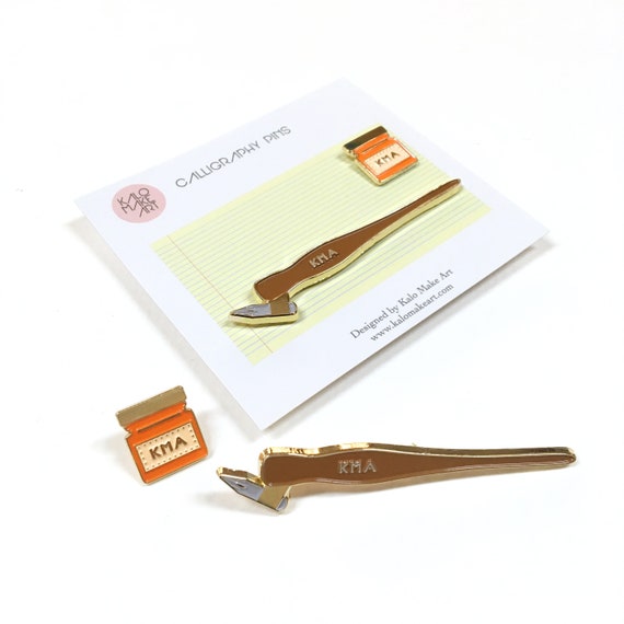 KMA Calligraphy Enamel Pins | Etsy