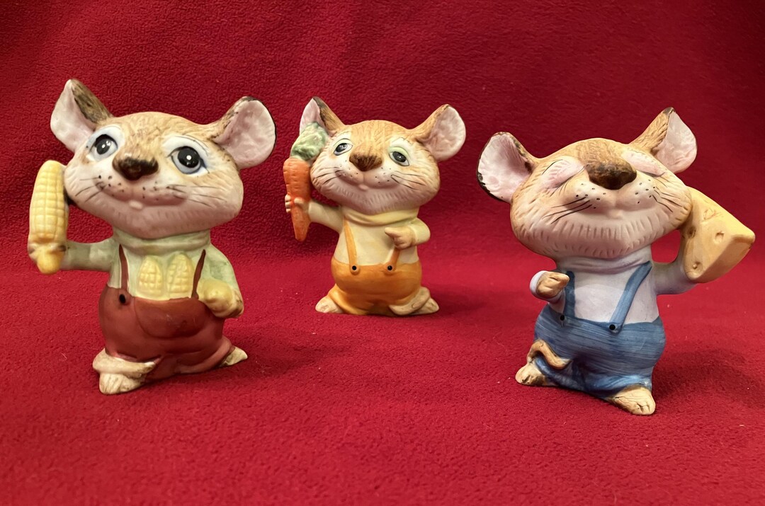 Homco Harvest Mice, Set of 3 Porcelain Mice Series #5601, Adorable! - Etsy