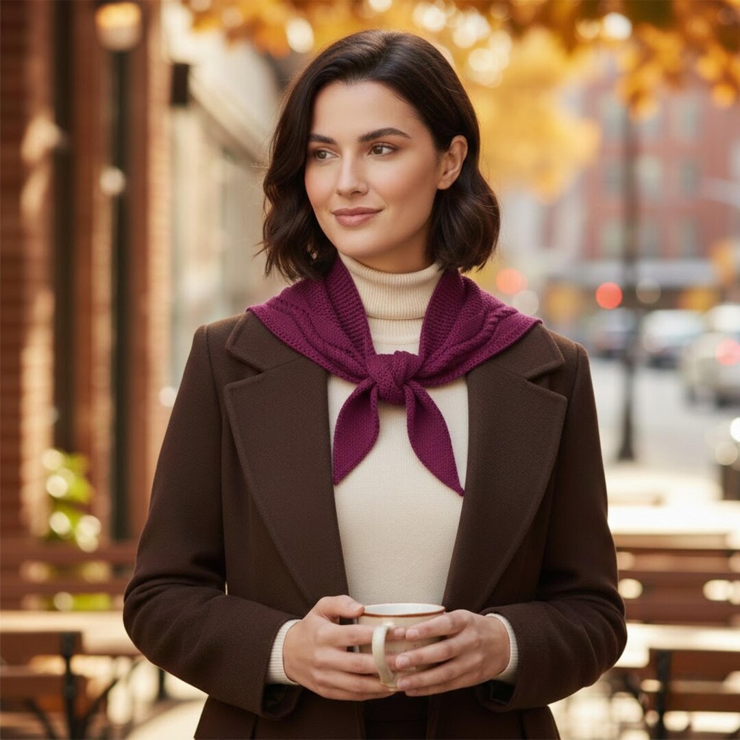 Hampton Shawlette Knitting Pattern PDF – Elegant Lace Triangle Scarf ...