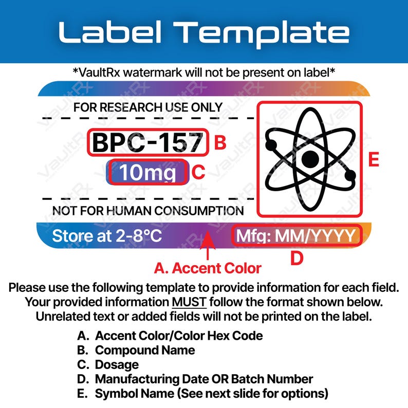 Peptide Vial Labels for 3ml & 5ml Vials | 1.5" X 0.75" Labels ...