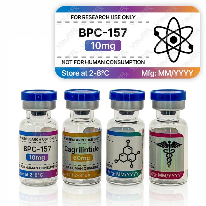 Peptide Vial Labels for 3ml & 5ml Vials | 1.5" X 0.75" Labels ...