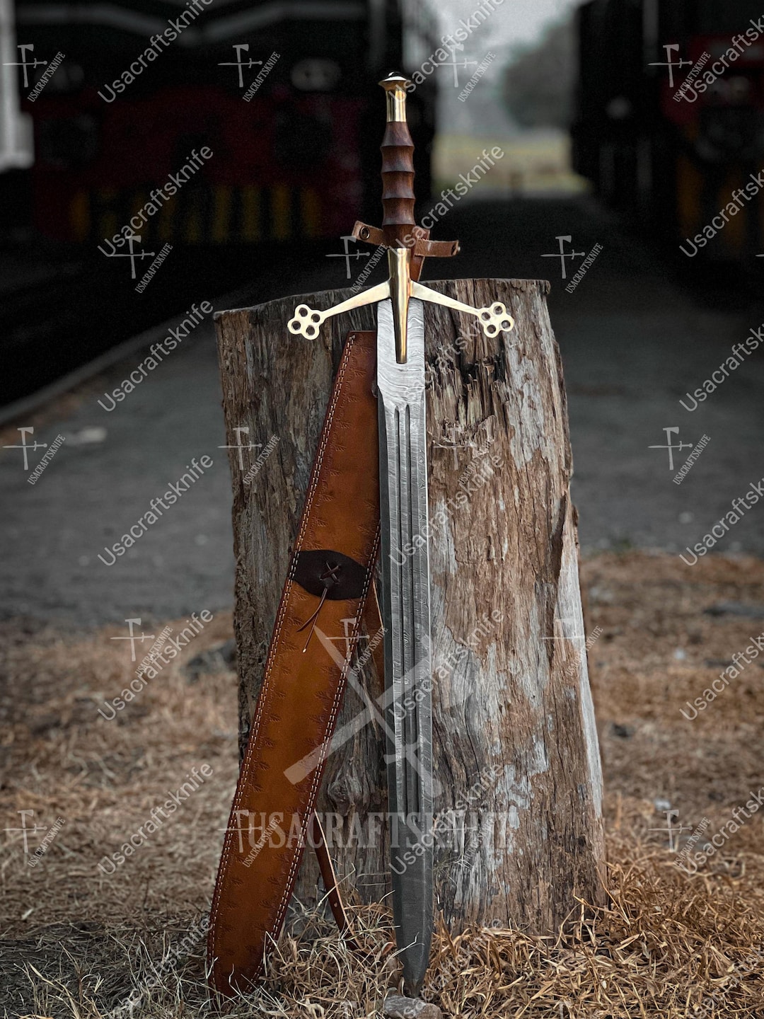 Hand Forge Scottish Claymore Damascus Steel Viking Medieval Swords With ...