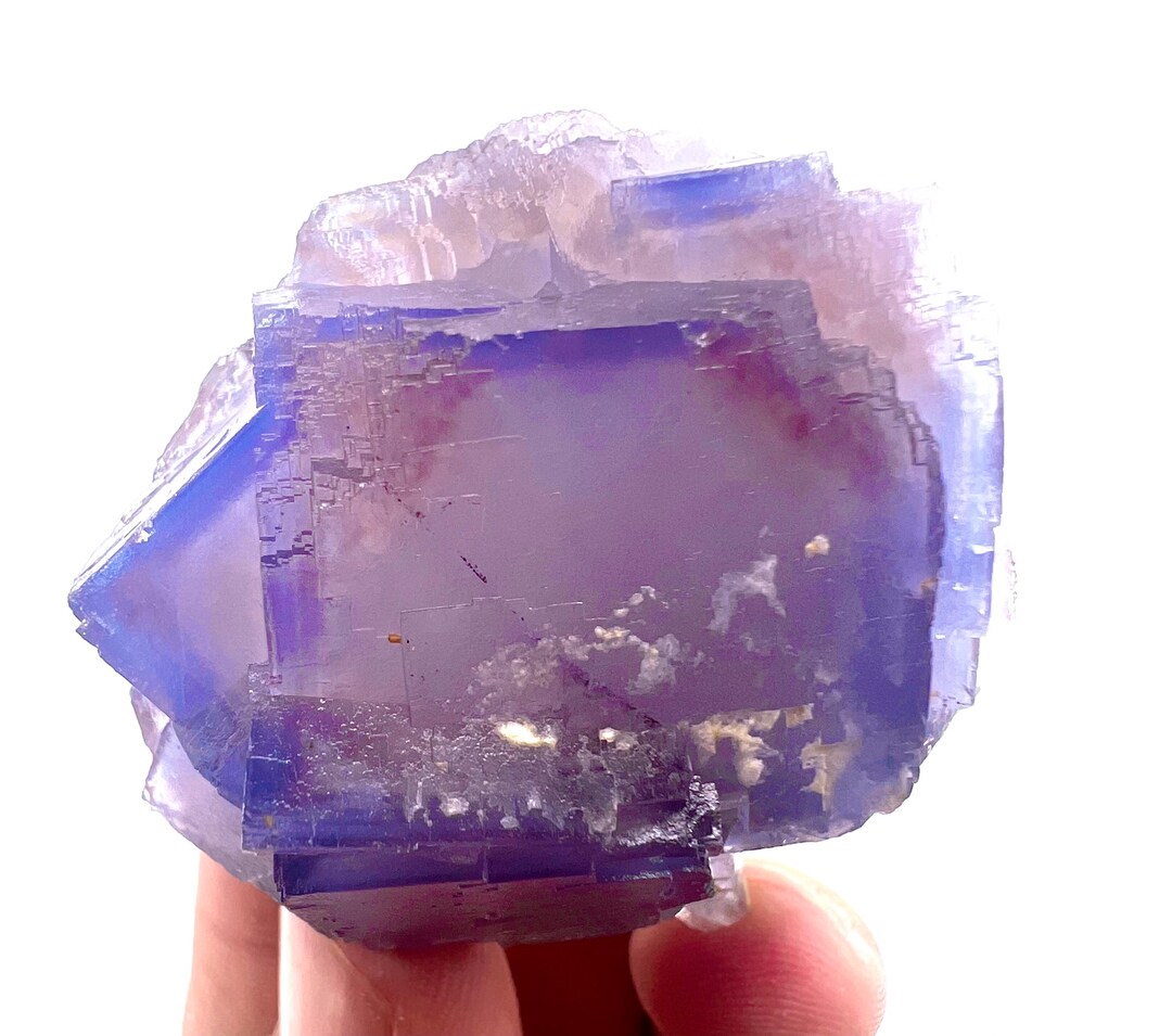 76 GRAM Natural Terminated Phantom Fluorite With Calcite Crystal Raw ...