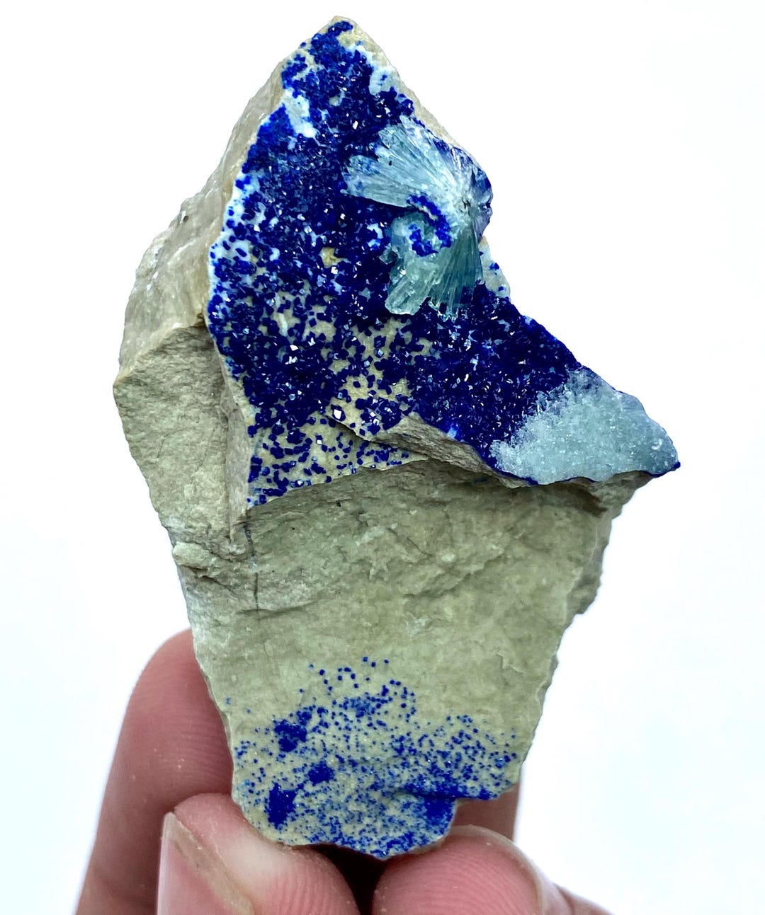174 Carat Natural Raw Azurite Crystal Cluster Aragonite Unique Specimen ...