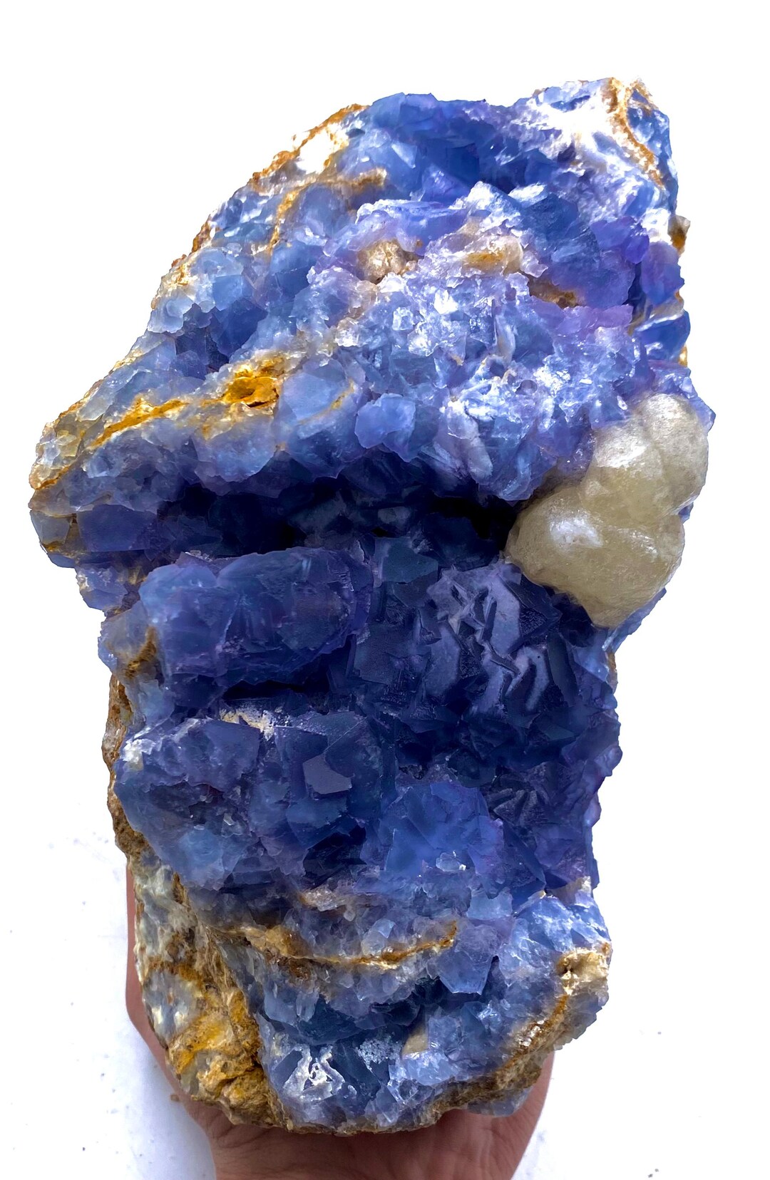 Blue Phantom Cubic Fluorite With Calcite Specimen, Pakistan Mineral ...