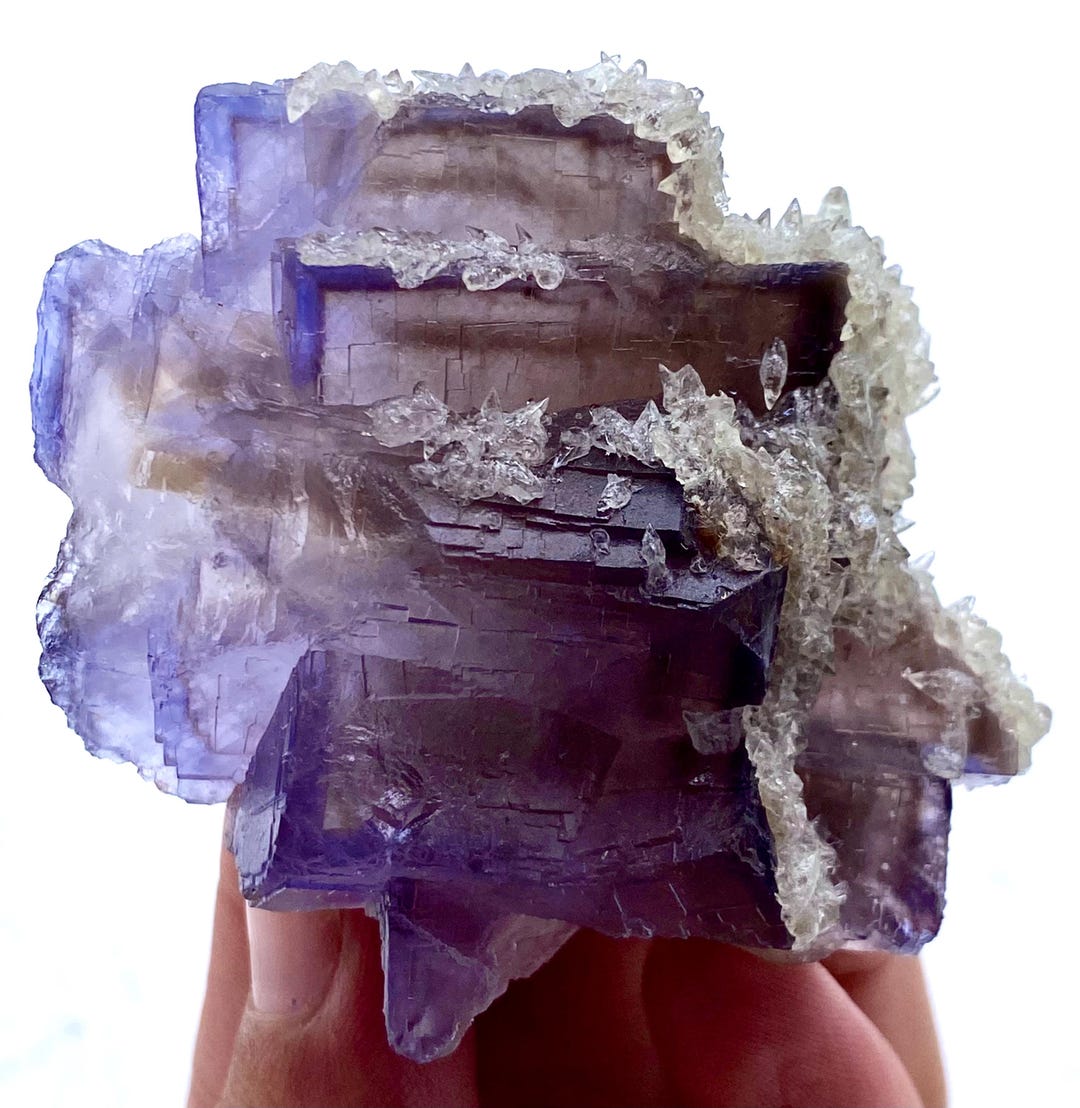 118 Gram Cubic Celestial Fluorite Crystal Specimen: Natural Celestial ...