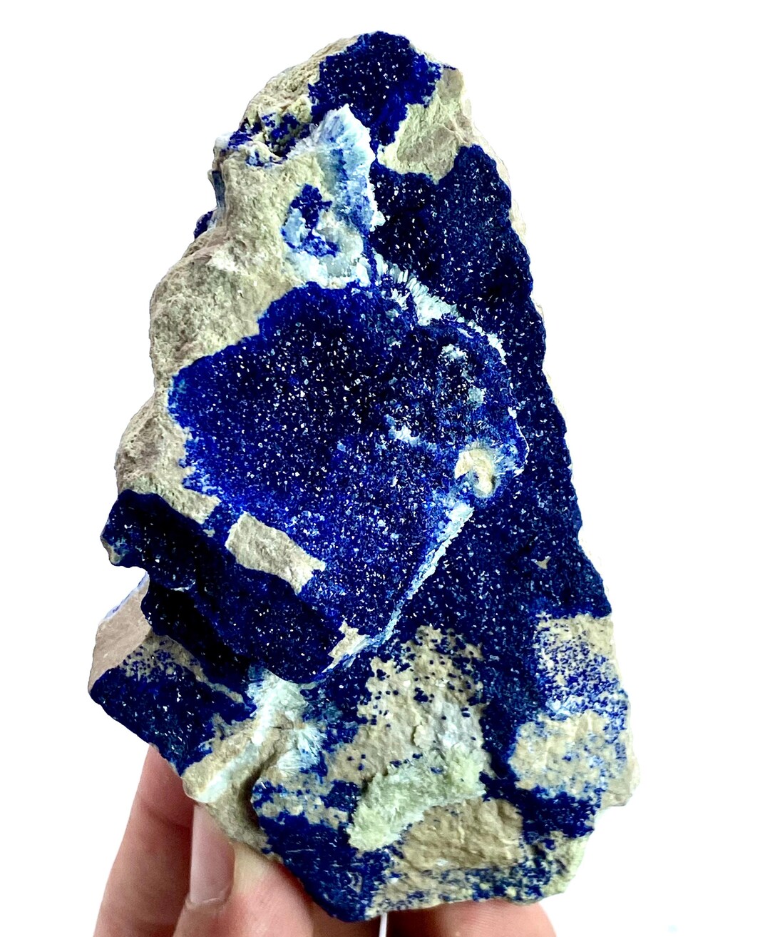 167 Gram Azurite Crystal Cluster With Aragonite Sparkling Mineral ...