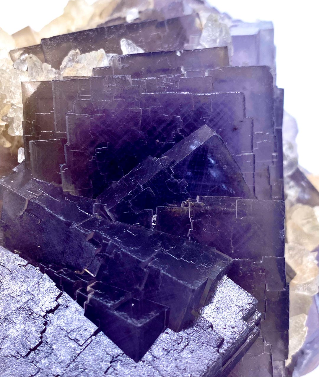 497 Gram Natural Terminated Phantom Fluorite With Calcite Crystal Raw ...