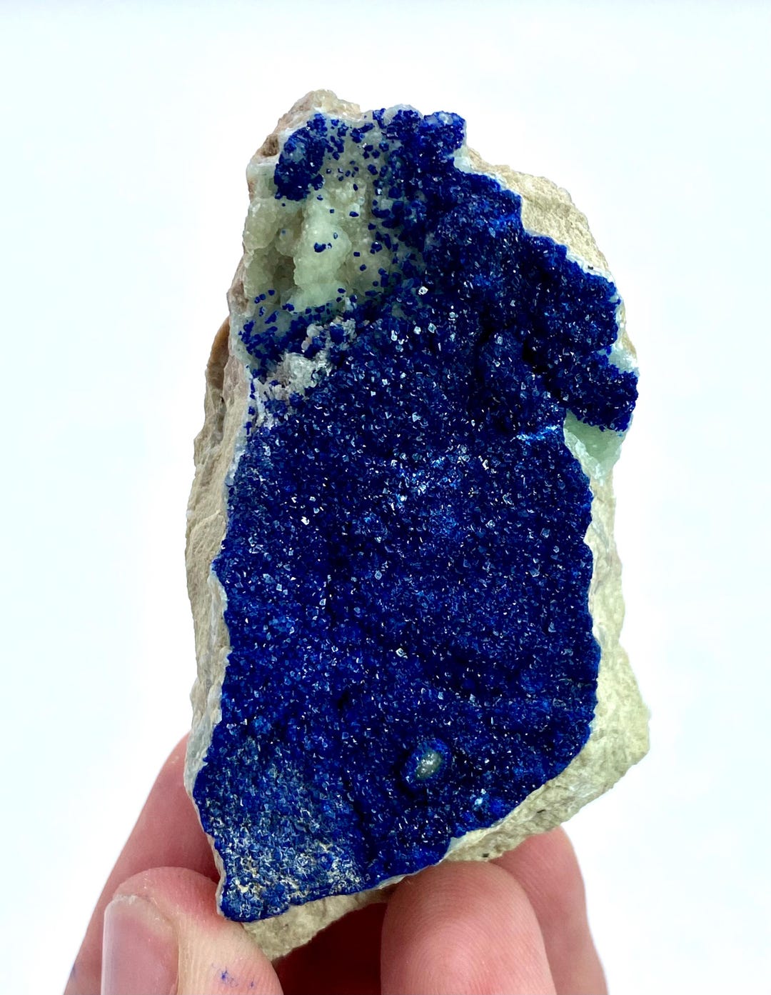 57 Gram Azurite Crystal Cluster With Aragonite Sparkling Mineral ...