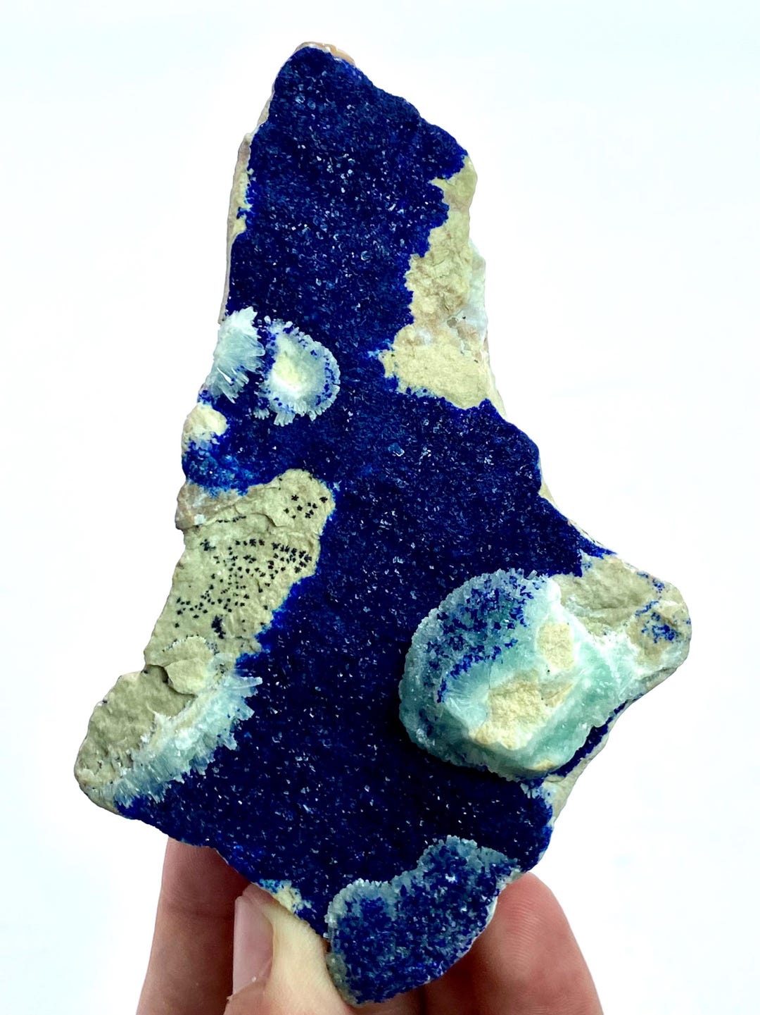 166 Gram Natural Raw Azurite Crystal Cluster Aragonite Unique Specimen ...