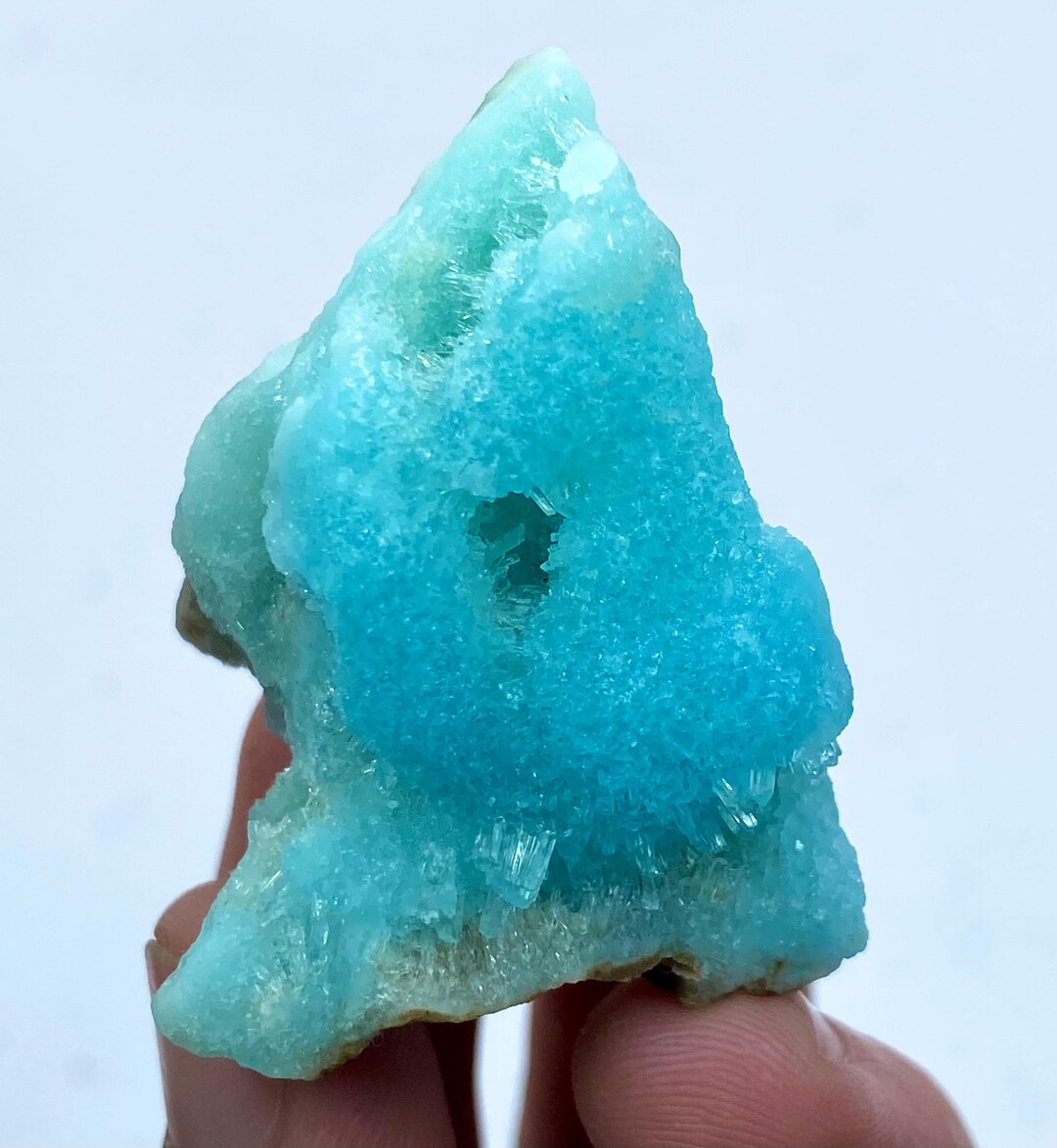 Natural Blue ARAGONITE LUSTER Crystal Stone – Rare Mineral Specimen ...