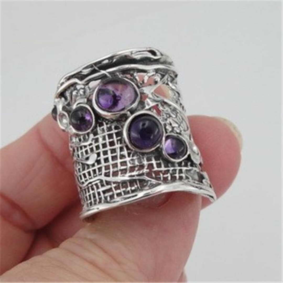 Amethyst Ring Hadar Jewelry Handcrafted Sterling Silver Size 7.5 ...
