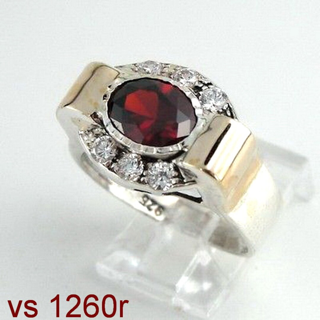 Sterling Silver Statement Red Topaz Stone Rings for Women Silver ...
