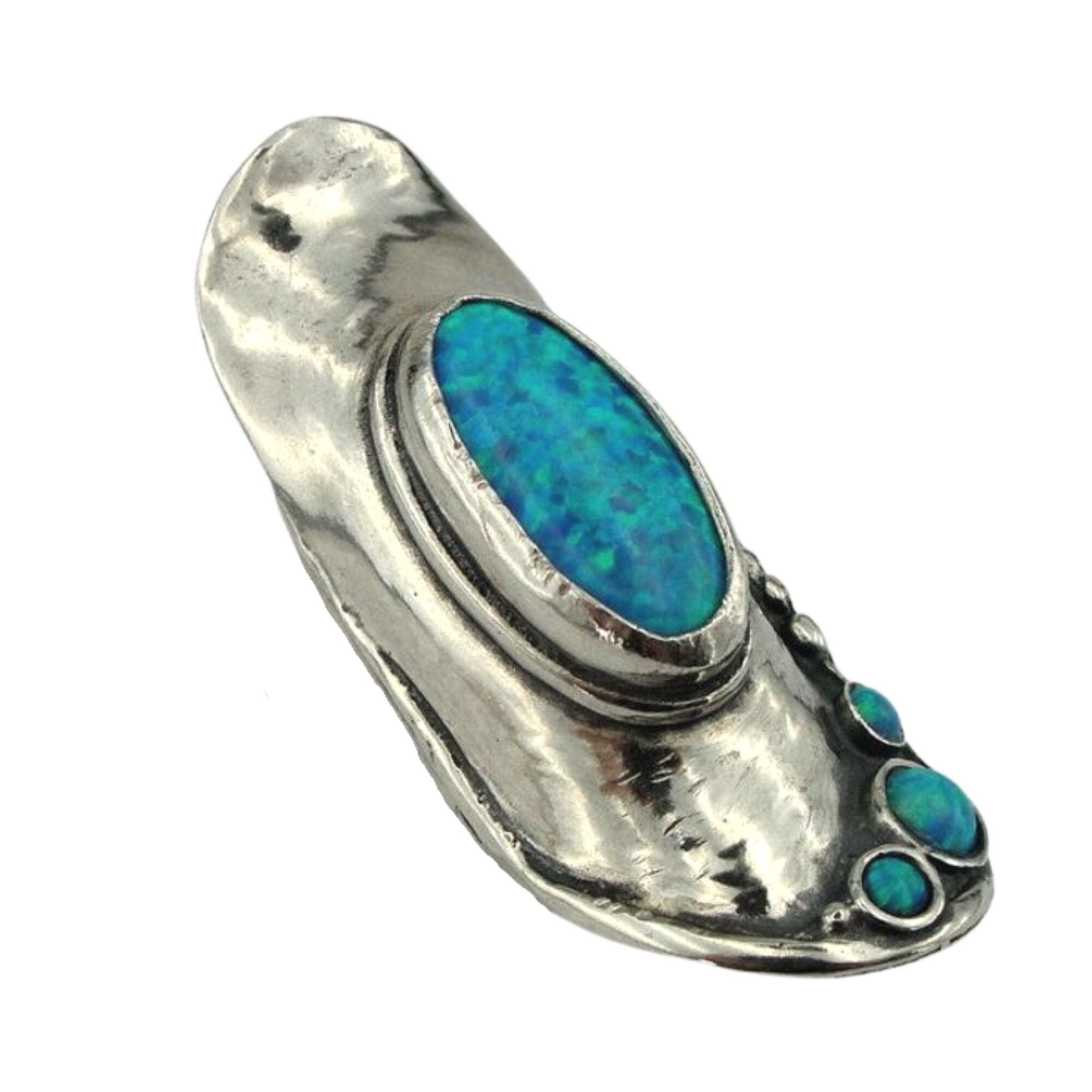 Hadar Jewelery Collection Silver Opal Ring Long Ring | Etsy