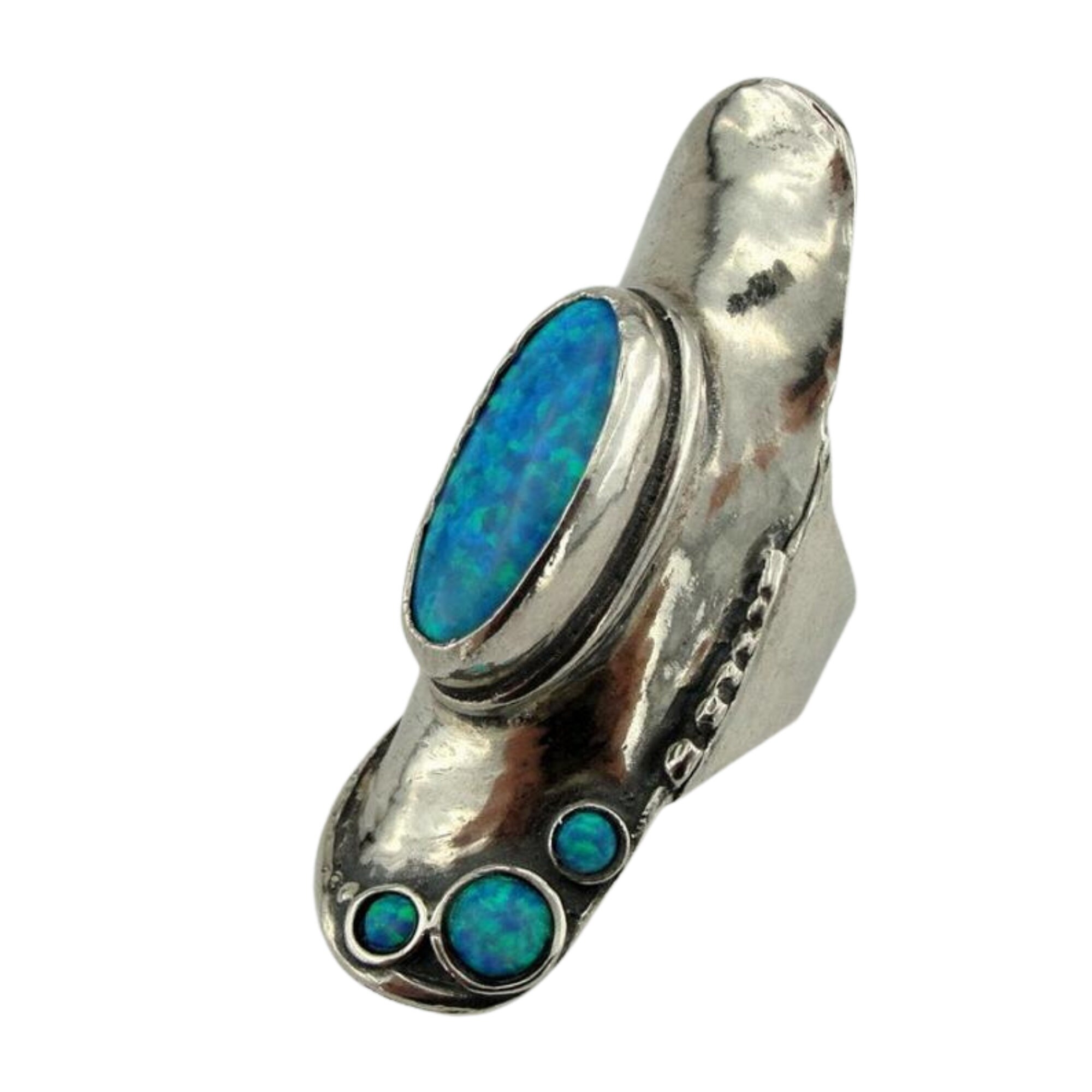 Hadar Jewelery Collection Silver Opal Ring Long Ring | Etsy
