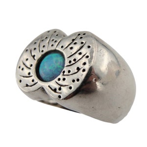 Unique Sterling Silver 925 Apple Shape Wide Big Ring Opal Stone N 101r ...