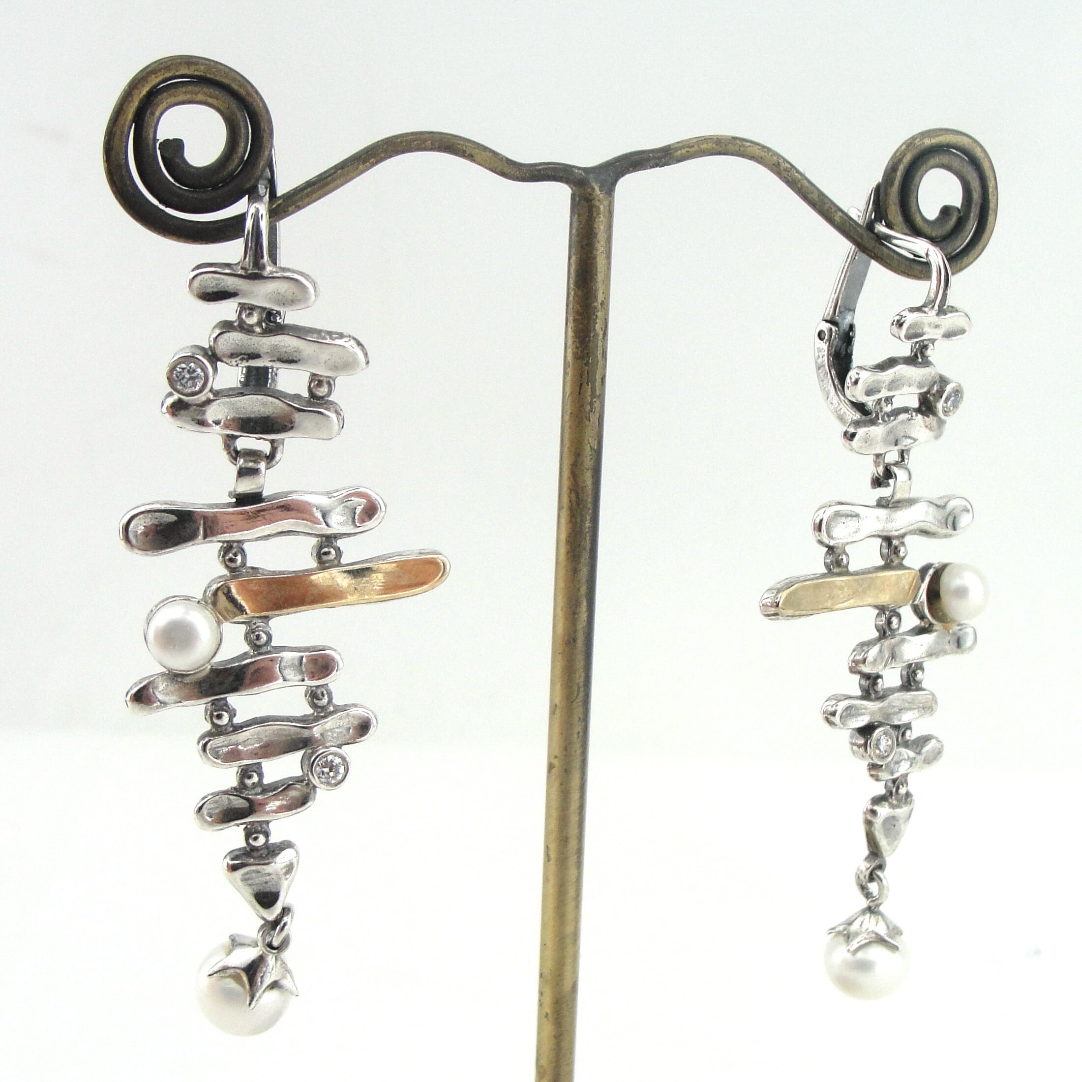 Beautiful designed long handmade earrings 925 Sterling Silver | Etsy