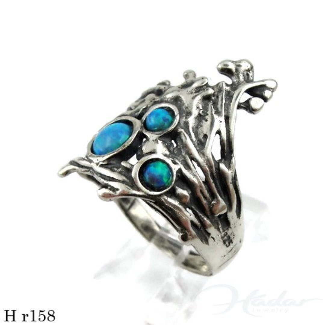 Unique Design Hadar Stunning Sterling Silver Ring With Opal Handmade ...