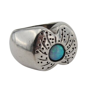 Unique Sterling Silver 925 Apple Shape Wide Big Ring Opal Stone N 101r ...