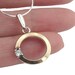 Modern 9k Yellow Gold & 925 Silver CZ Pendant round Chain - Etsy