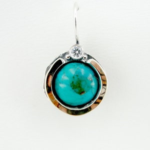 Round Big Gemstone Earrings, Solid Sterling Silver Earrings With Big ...