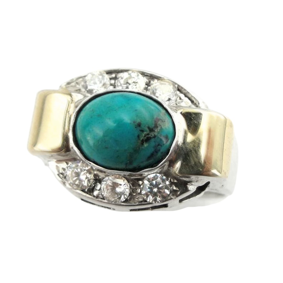 Eilat Ring, Silver Gold, Eilat Ring, Silver Gold zircon Ring, Statement ...