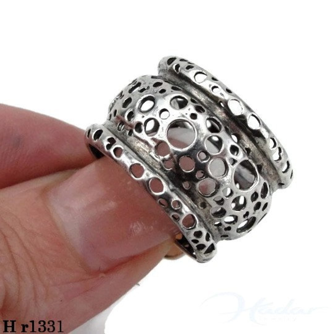 Ring With Unique Design Handmade Sterling Silver Ring Made in Israel ...
