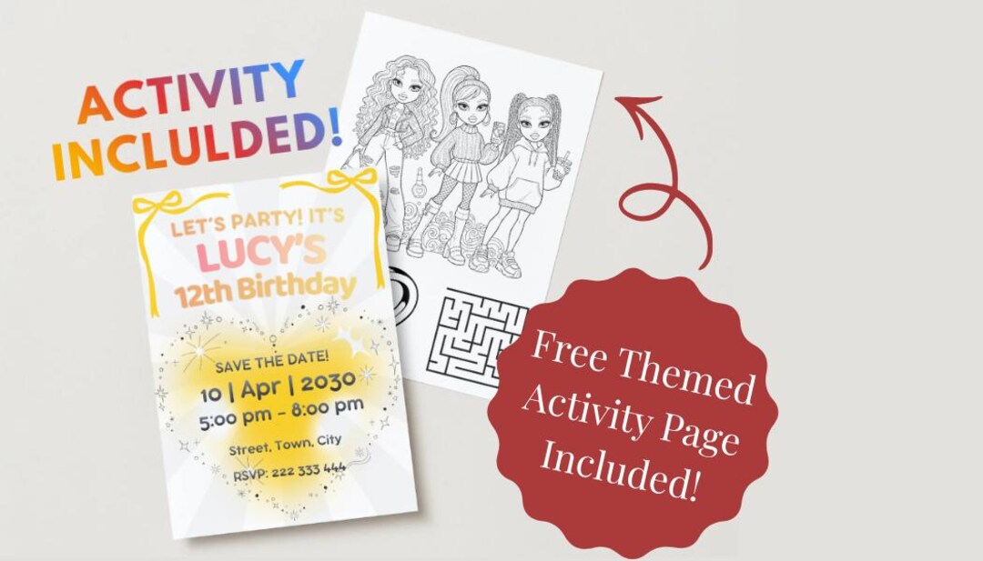 Editable Yellow Coquette Birthday Invitation Template, Yellow Bows and ...