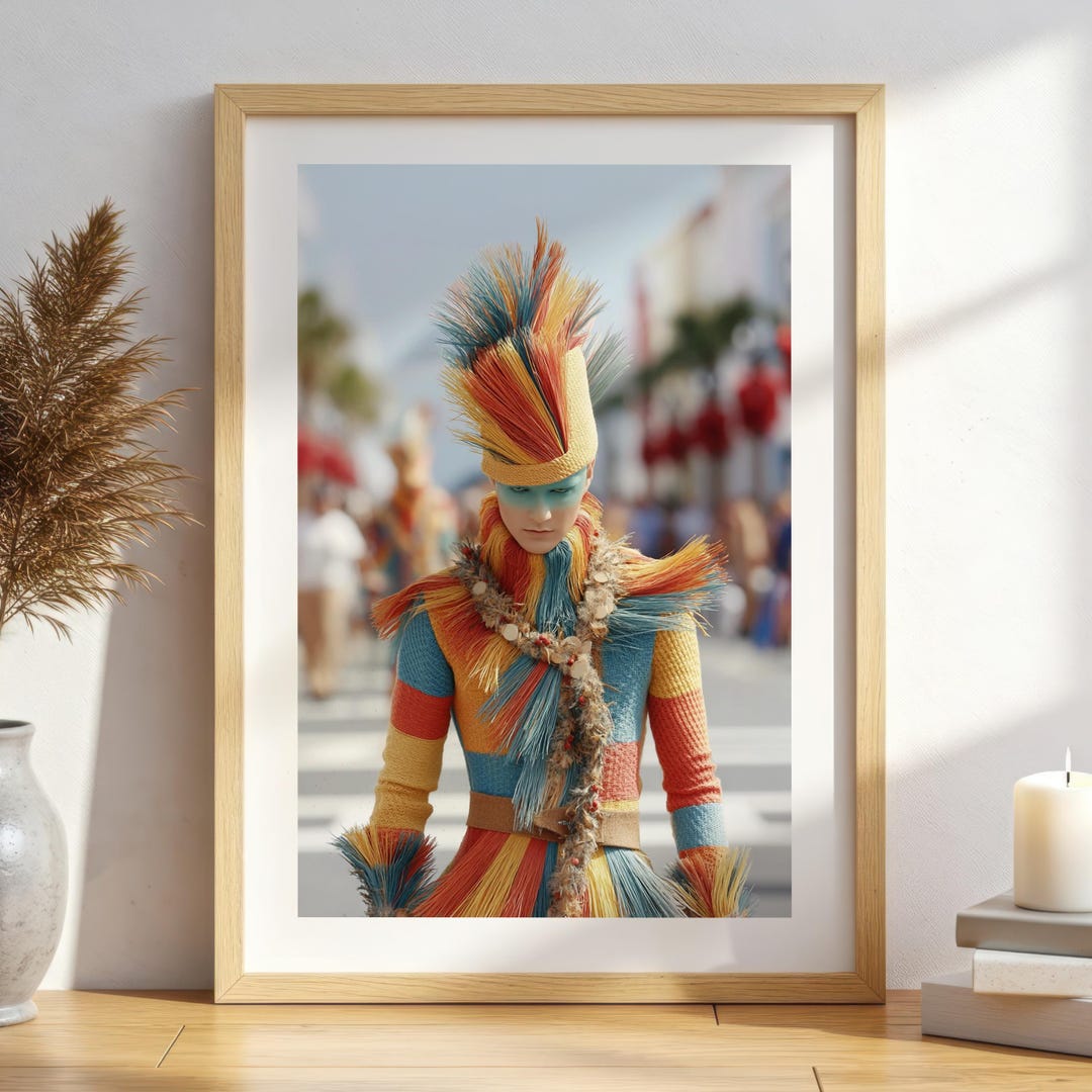 Blue-tinted Idol No.4, Conceptual Portrait Wall Art Print, Abstract ...