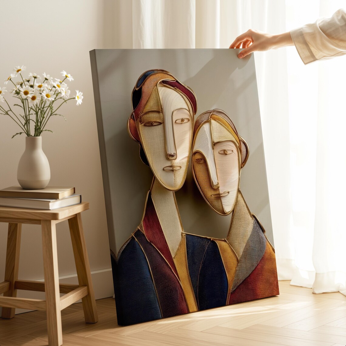 Togetherness, Abstract Profile Poster, Modern Figurative Art, Minimal ...