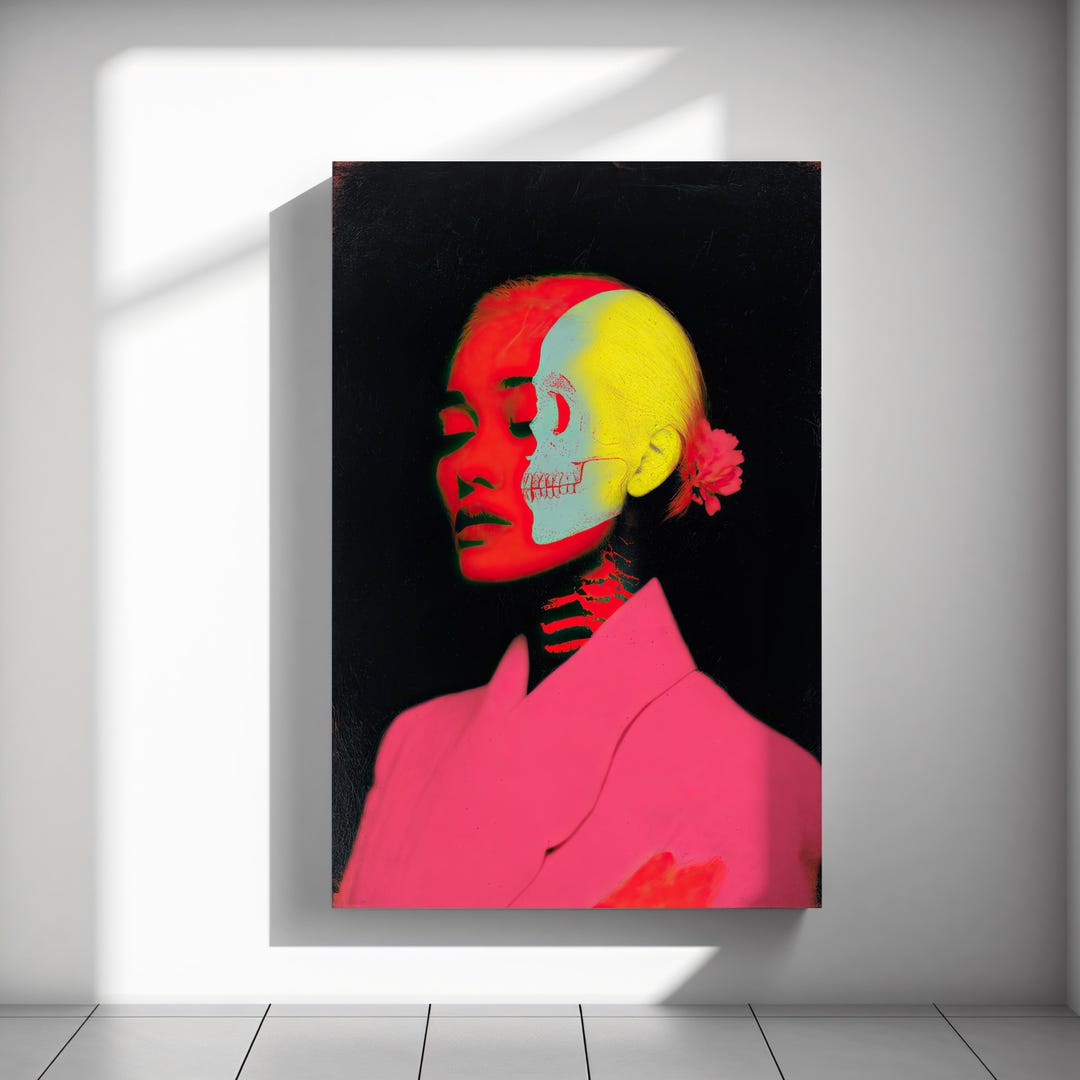 Neon Memento, Pop Art Print, Surreal Collage Canvas, Modern Wall Decor ...
