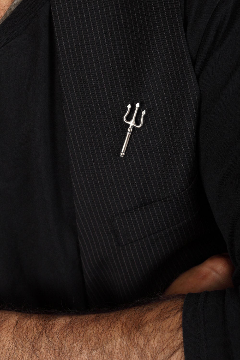 Sterling Silver Trident Pin Men's Lapel Pin Men Suit - Etsy Israel