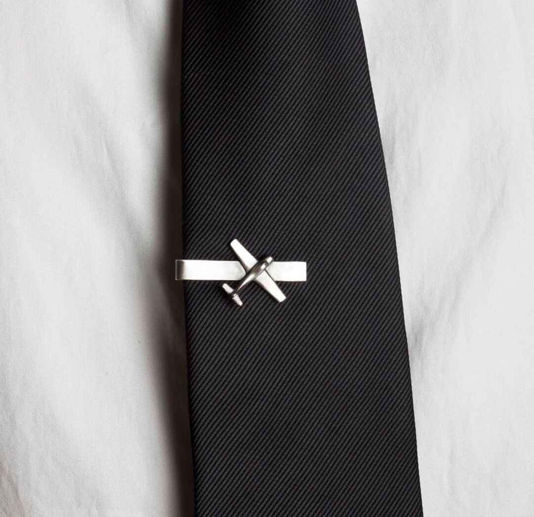 Personalized Sterling Silver Airplane Tie Clip: Aviation Gift - Etsy