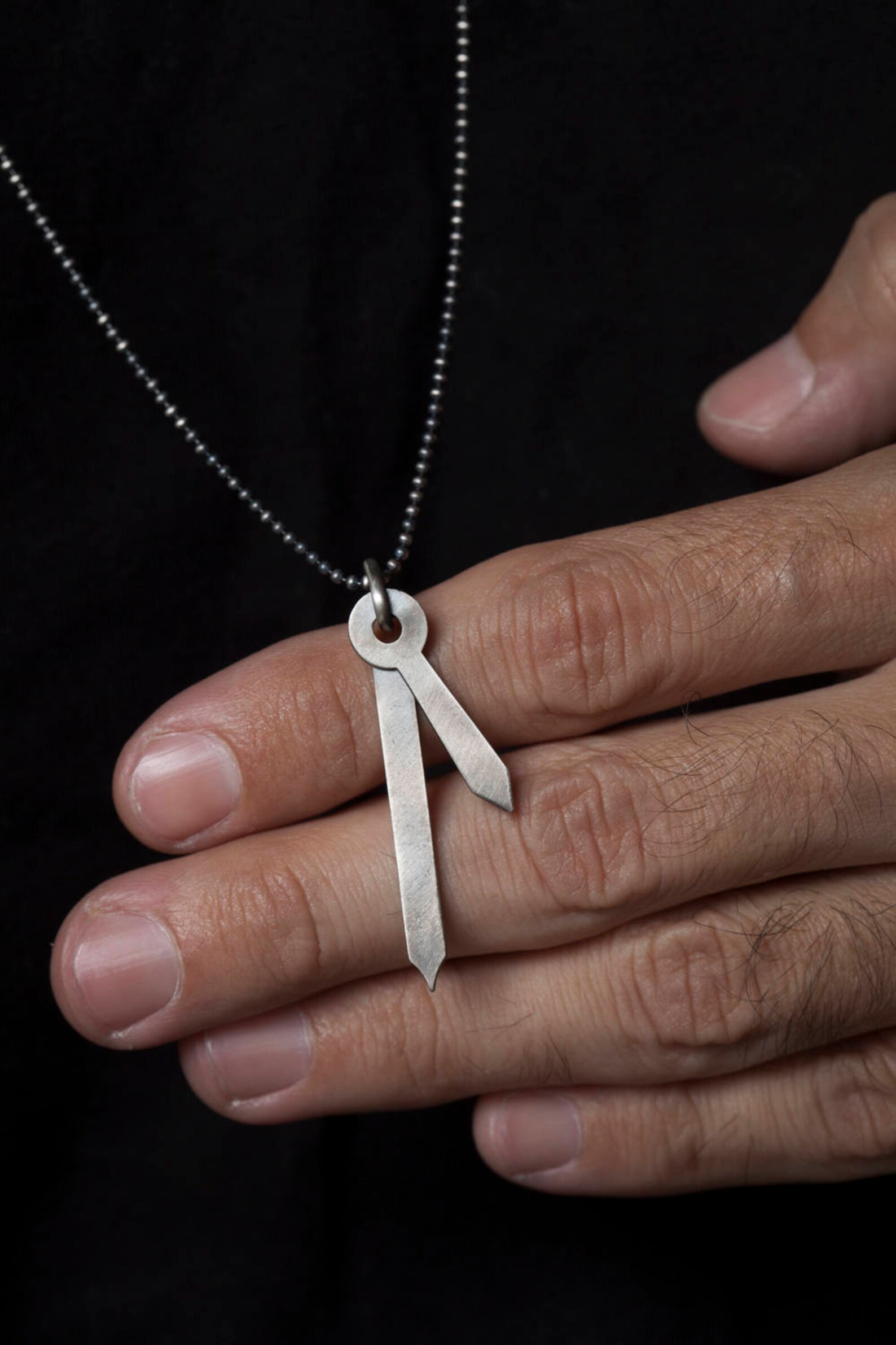 Key Pendant Necklace Silver for Men With Two Key Charms | Etsy