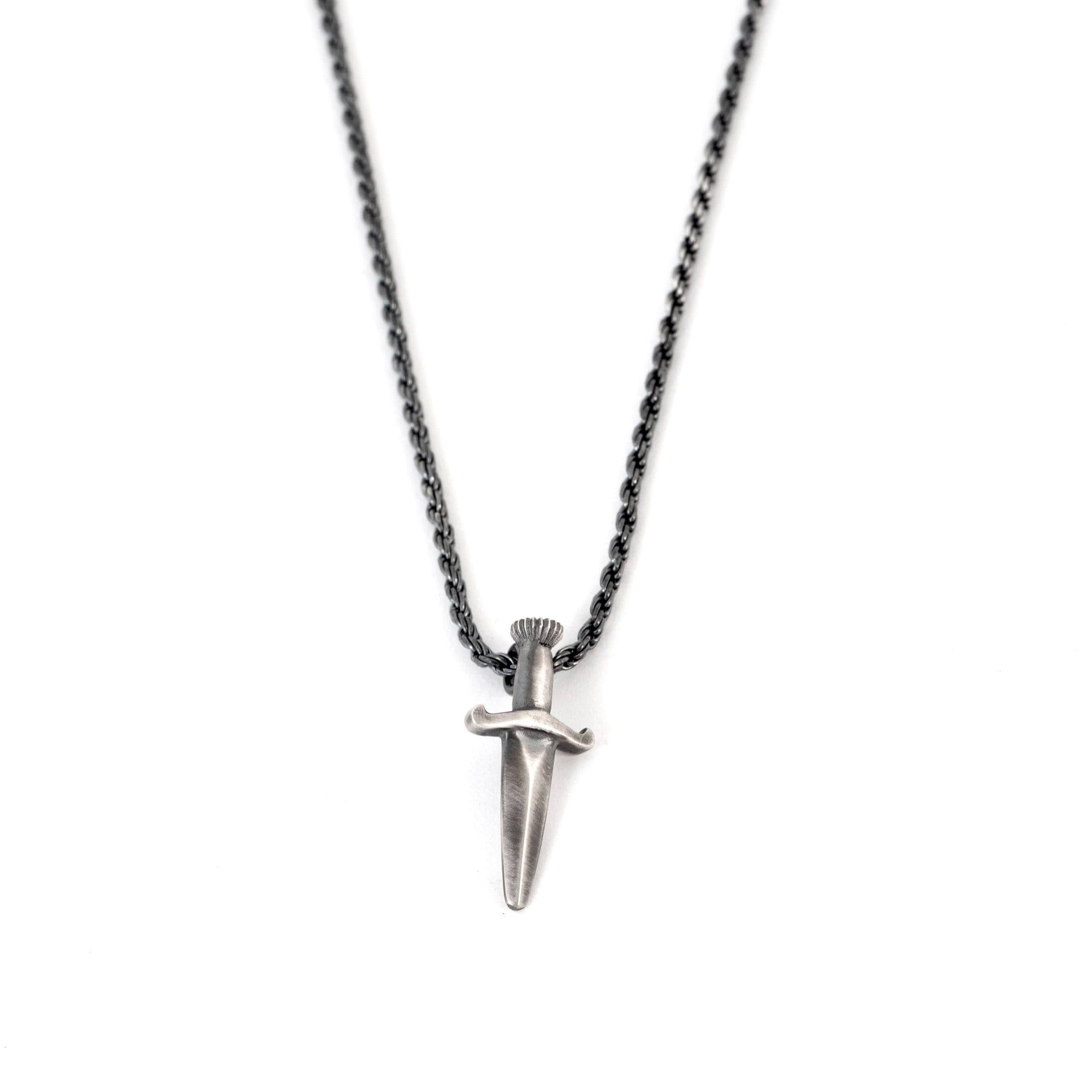 Mens Dagger Pendant Necklace 925 Sterling Silver Necklace for | Etsy