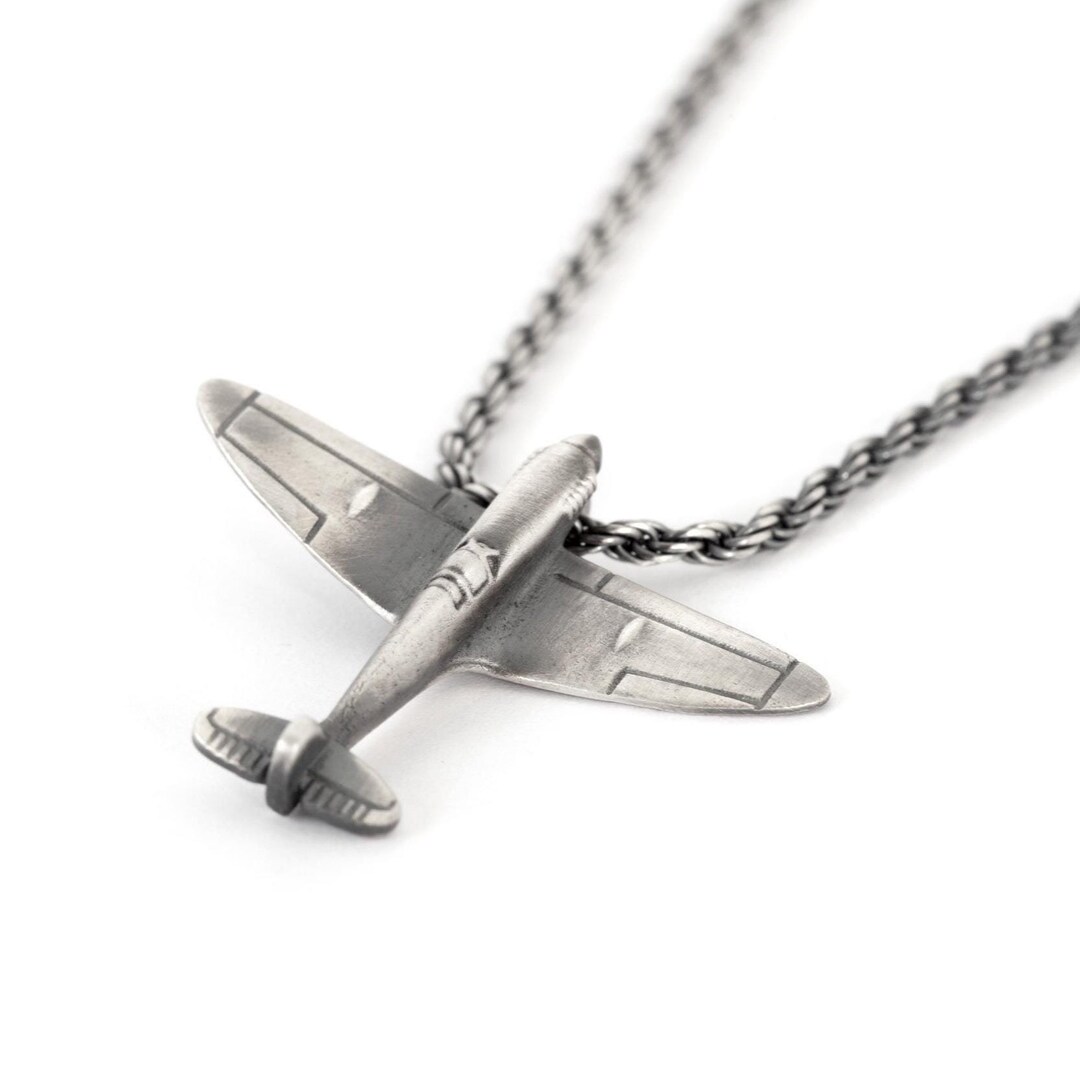 Spitfire Airplane Necklace 925 Sterling Silver, Gifts for WWII Buffs ...