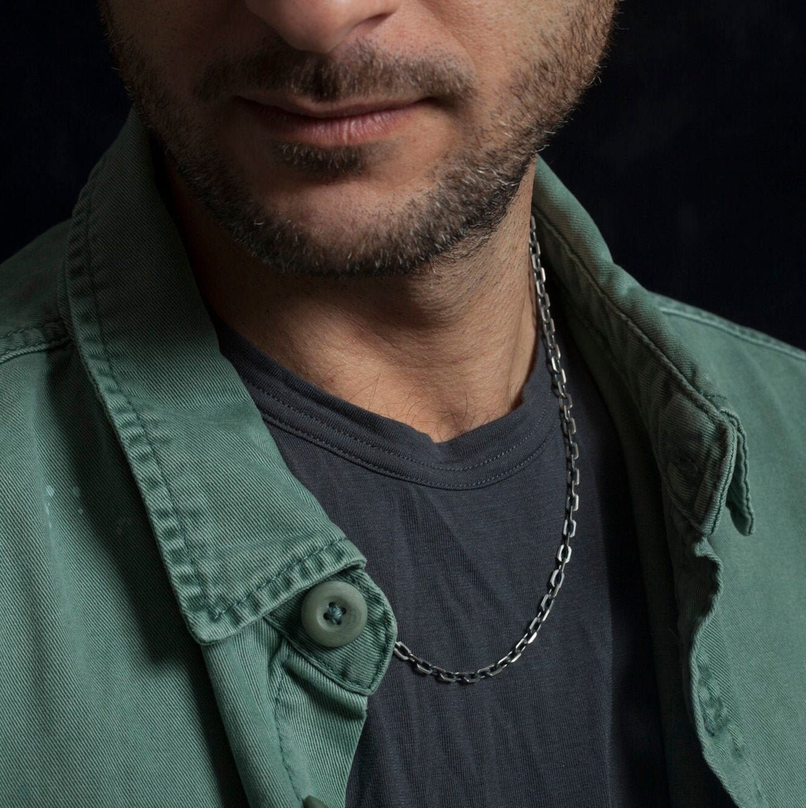 Sterling Silver Mens Chain Link Necklace Mens Paper Clip - Etsy Israel