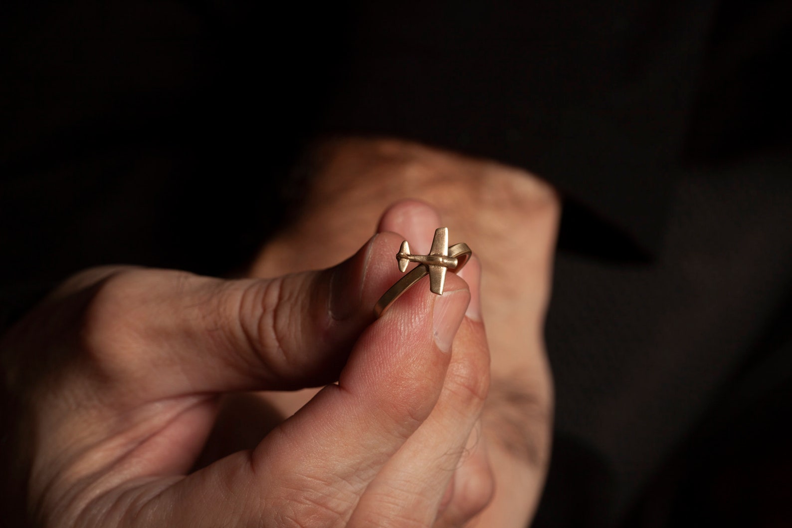 14k Gold Airplane Ring Womens Plane Ring Gold Aviation | Etsy