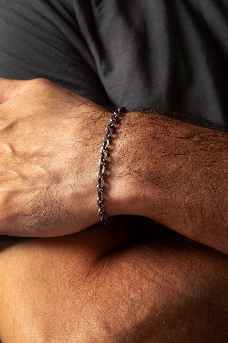 Mens Silver Bracelet 925 Mens Chain Bracelet Sterling Silver - Etsy